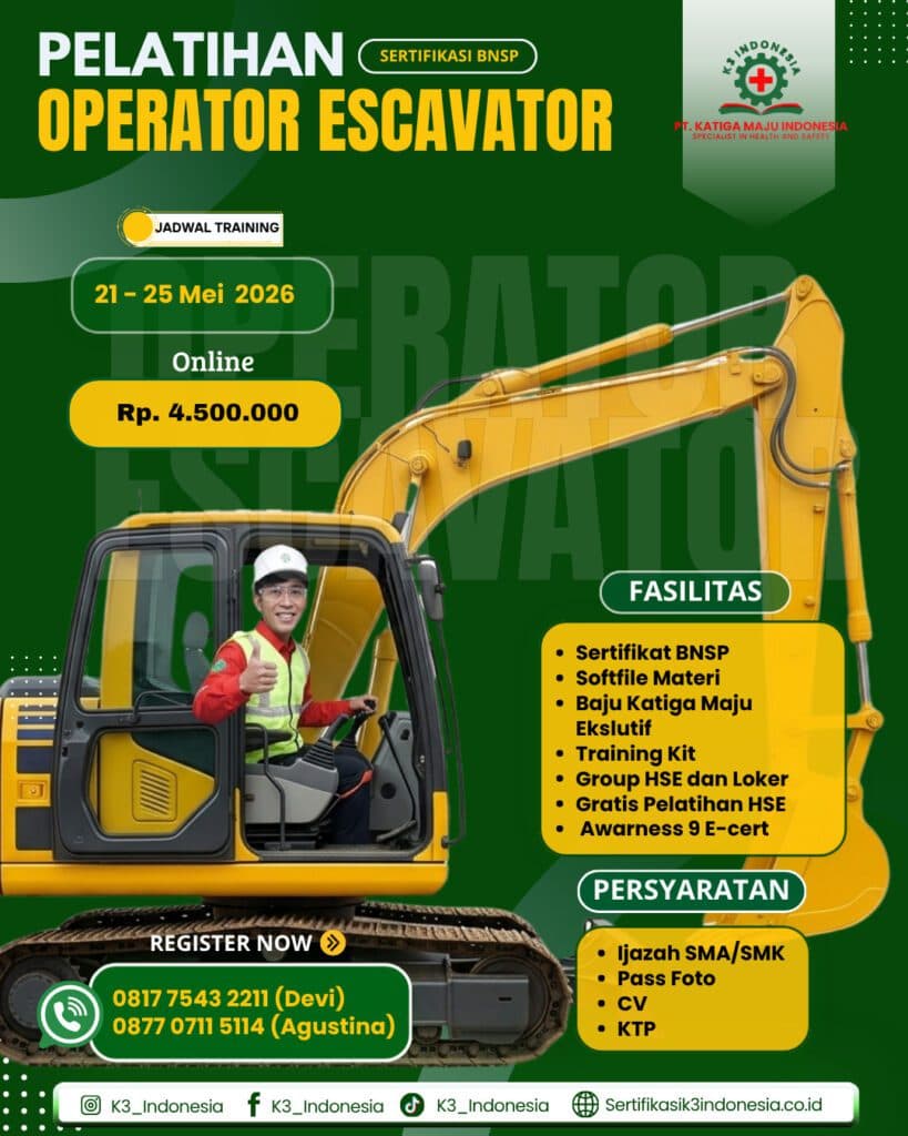 pelatihan-operator-escavator-bnsp-online - Sertifikasi K3 Indonesia ...